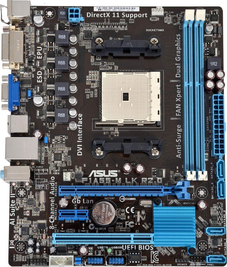 Материнская плата s-FM1 AMD A55 Asus F1A55-M LK R2.0 mATX купить ...